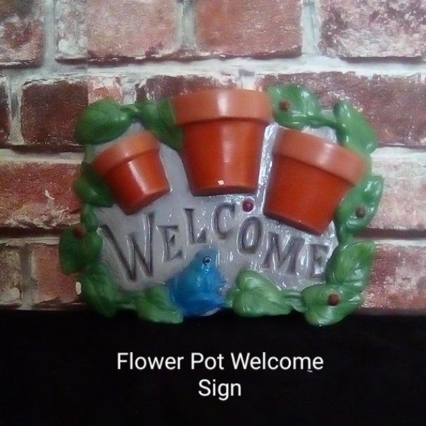 Flower Pot Welcome Sign | Van Go Pottery Painting